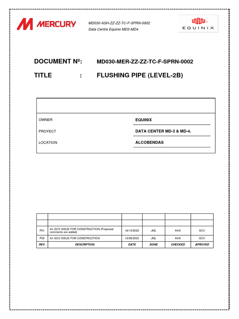 Md032.Mer ZZ ZZ Ms F SPRN 7000 Flushing Pipe (Level 2b) - Rev01 | PDF ...