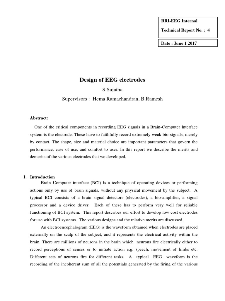 EEG Electrode Design for BCI Systems | PDF | Electroencephalography ...