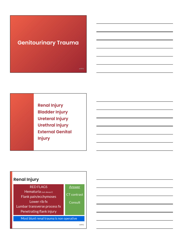 Genitourinary Trauma Guide | PDF | Peritoneum | Urinary System