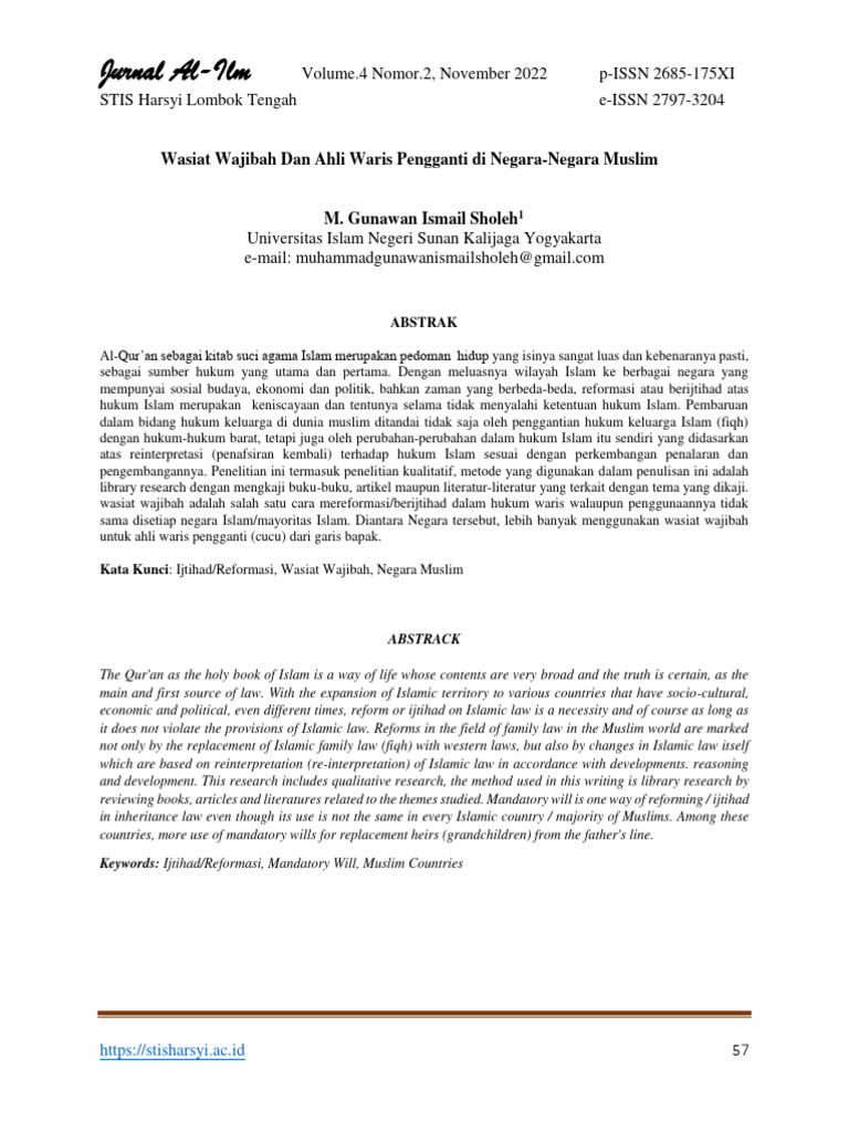 Wasiat Wajibah di Negara Muslim | PDF