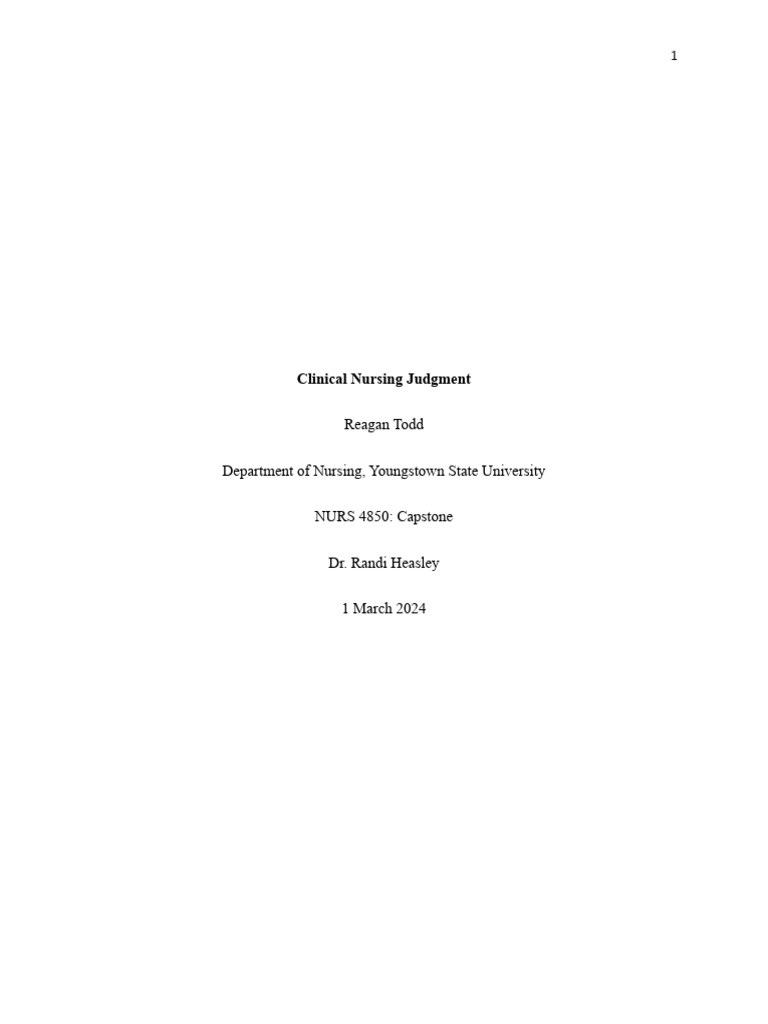 Scholarly Research Paper - Reagan Todd | PDF | Nursing | Critical Thinking