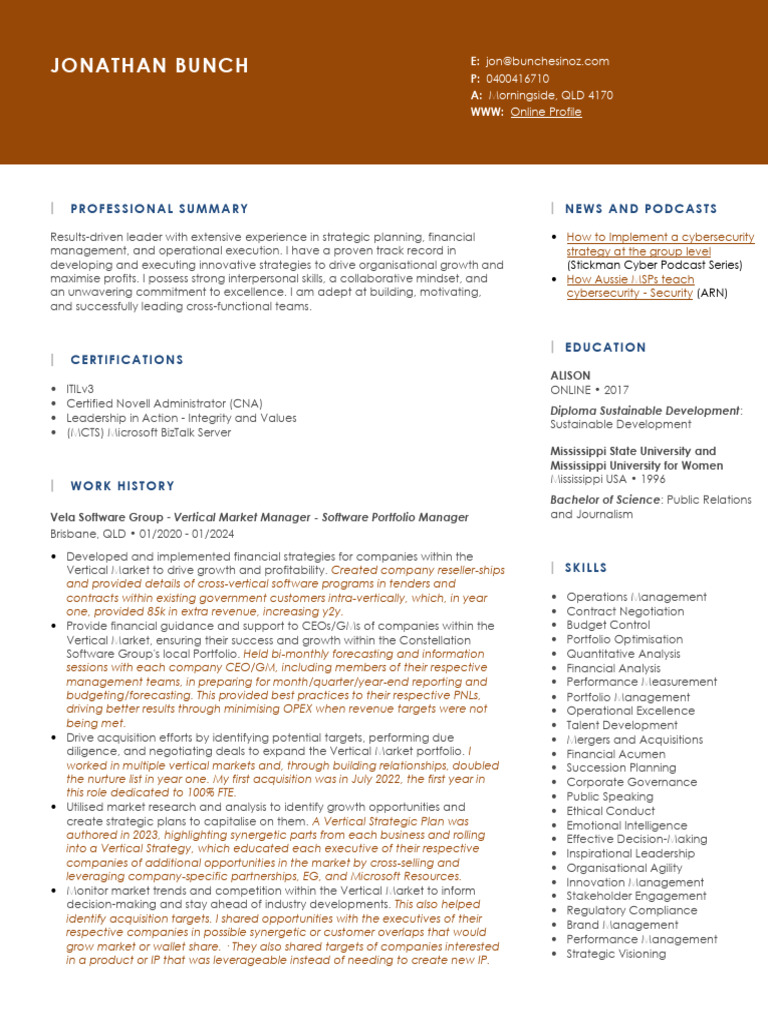 CV Jonathan Bunch 24 X 1709508841 | PDF | Computer Security | Security