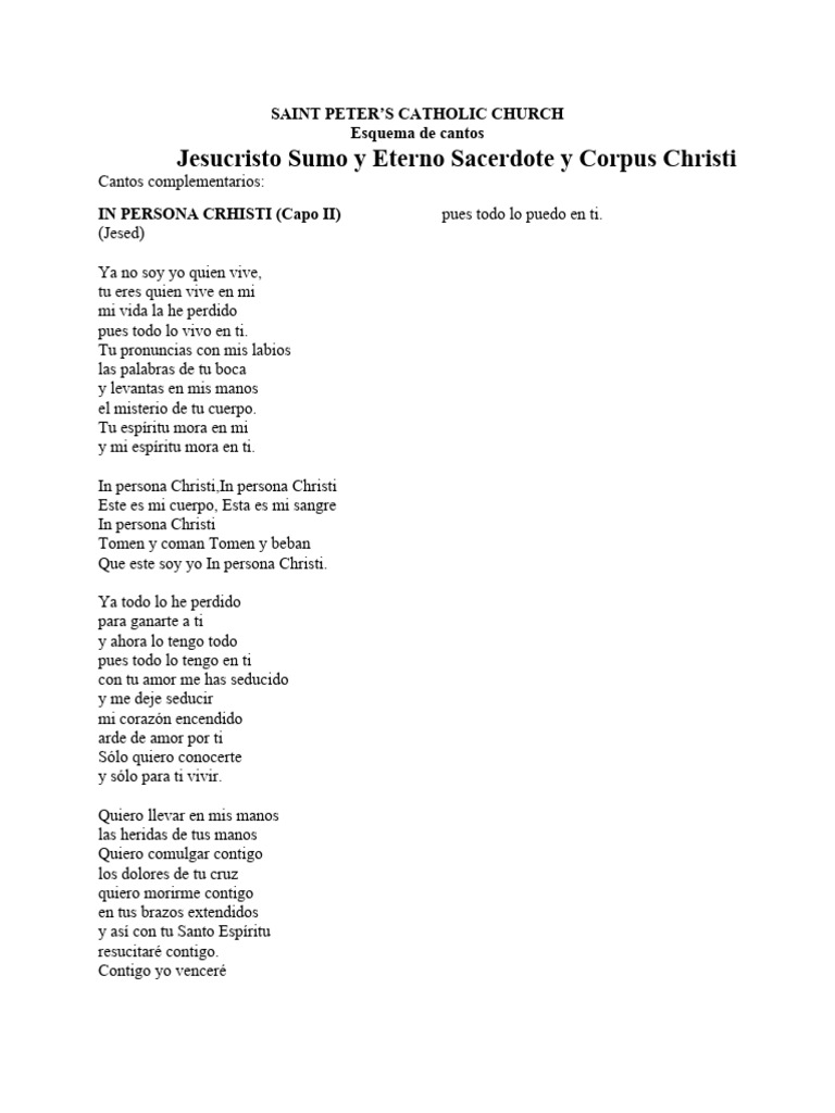 Cantos para Corpus Christi | PDF | eucaristía