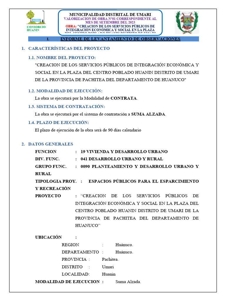 Ijnforme Levantamiento Obs | PDF | Hormigón | Física Aplicada e Interdisciplinaria