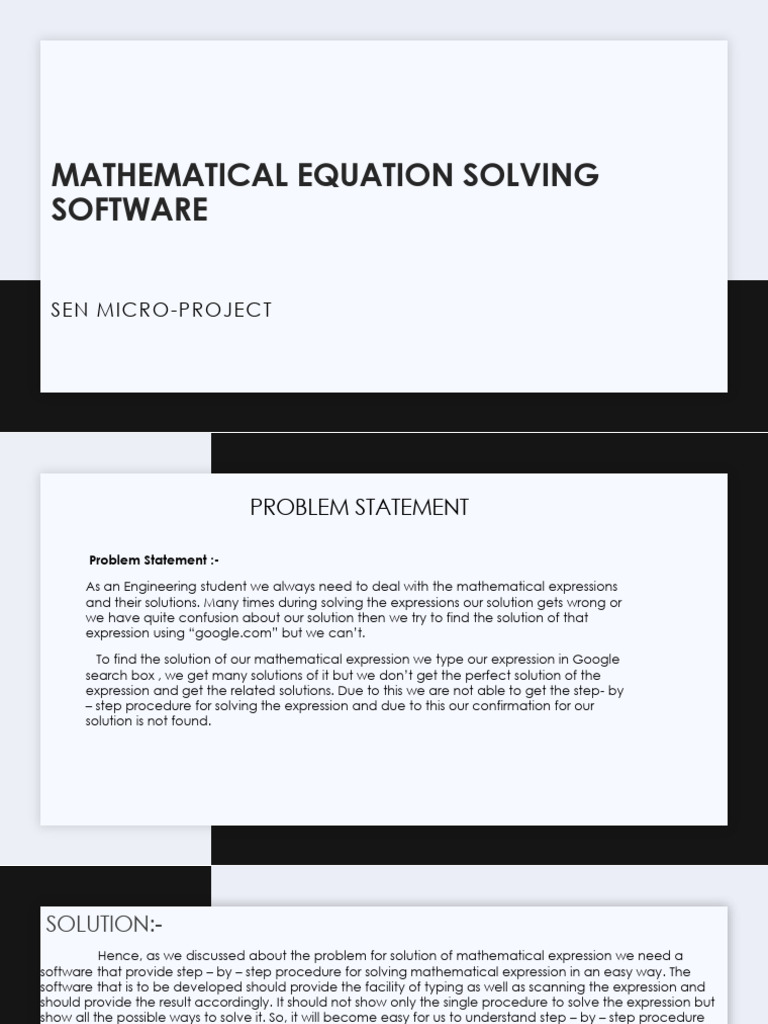 Mathematical Equation Solving Software | Download Free PDF ...