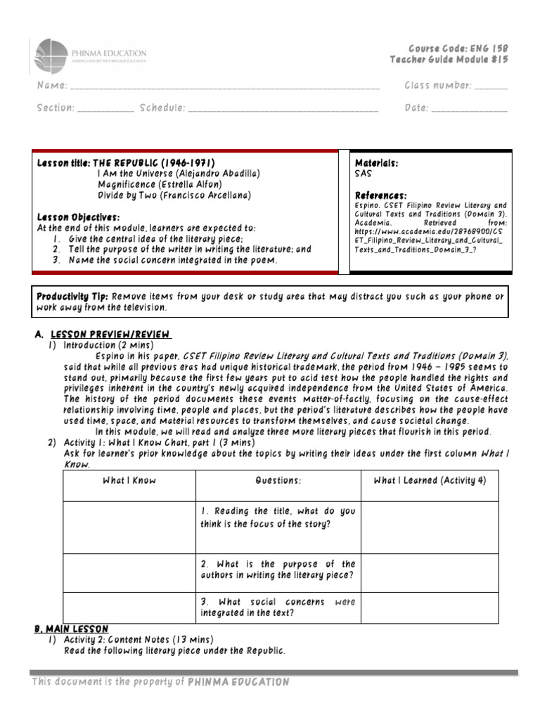 TG Module 15 The Republic Part 3 | PDF