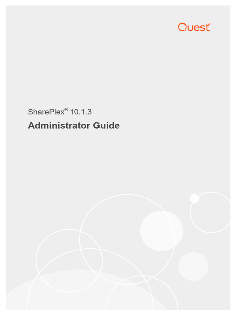 SharePlex 10.1.3 Admin Guide | PDF | Replication (Computing) | Databases