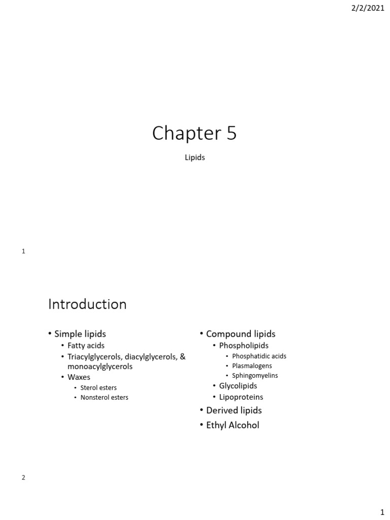 Chapter 5 - Lipids | PDF | Lipoprotein | Cholesterol