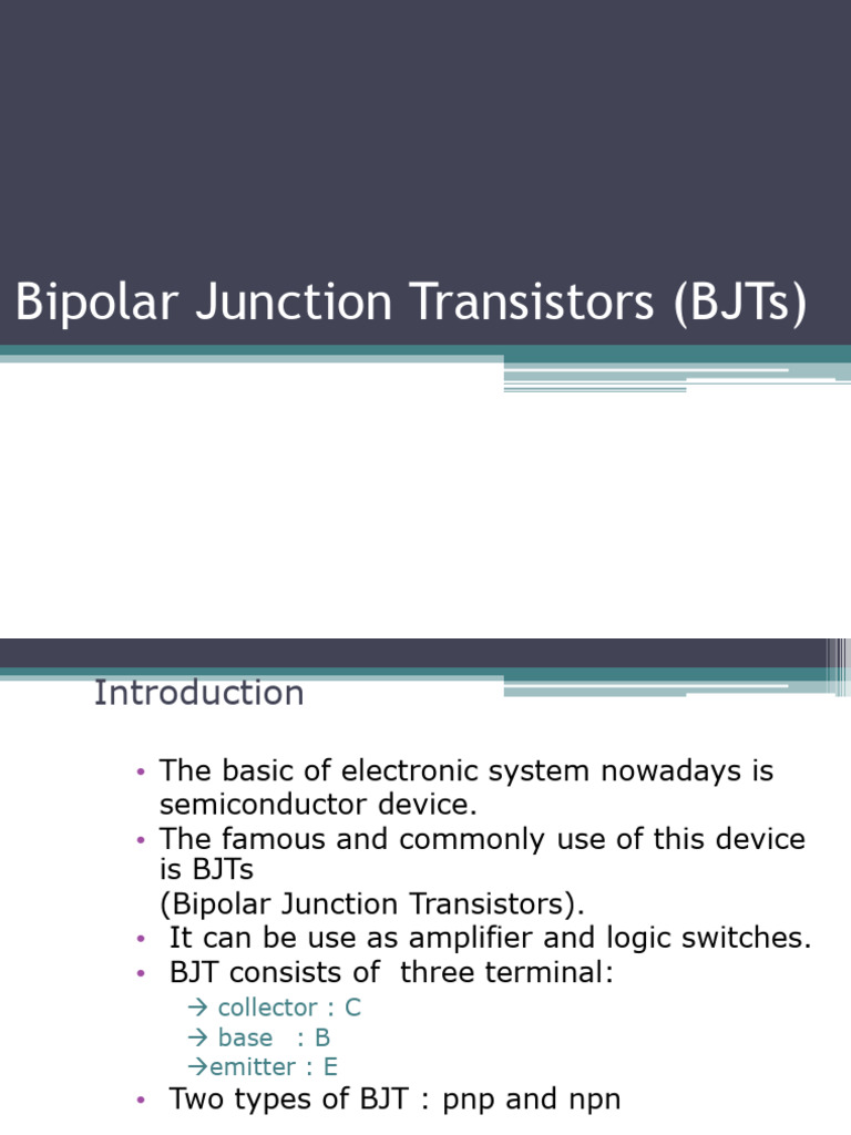 Bipolar Junction Transistors (BJTS) | PDF | Bipolar Junction Transistor | P–N Junction