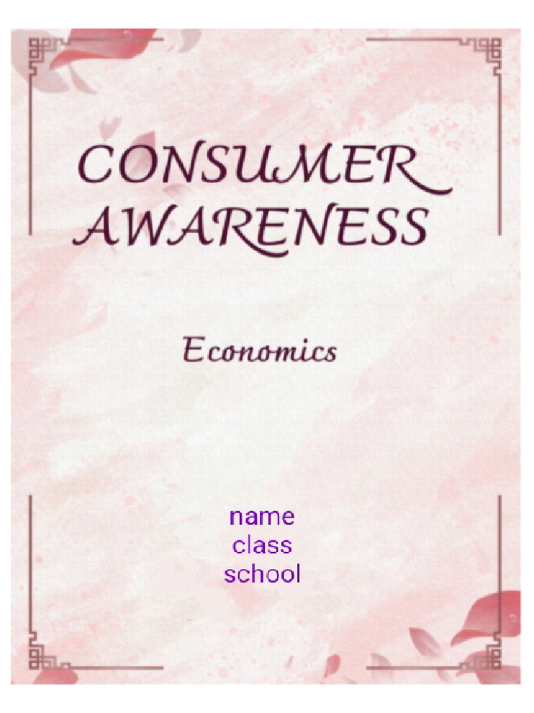 Class 10 Eco Project Consumer Rights | PDF