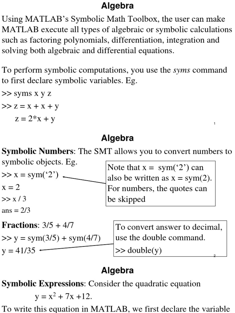Matlab Chapter 4 | PDF | Matlab | Equations