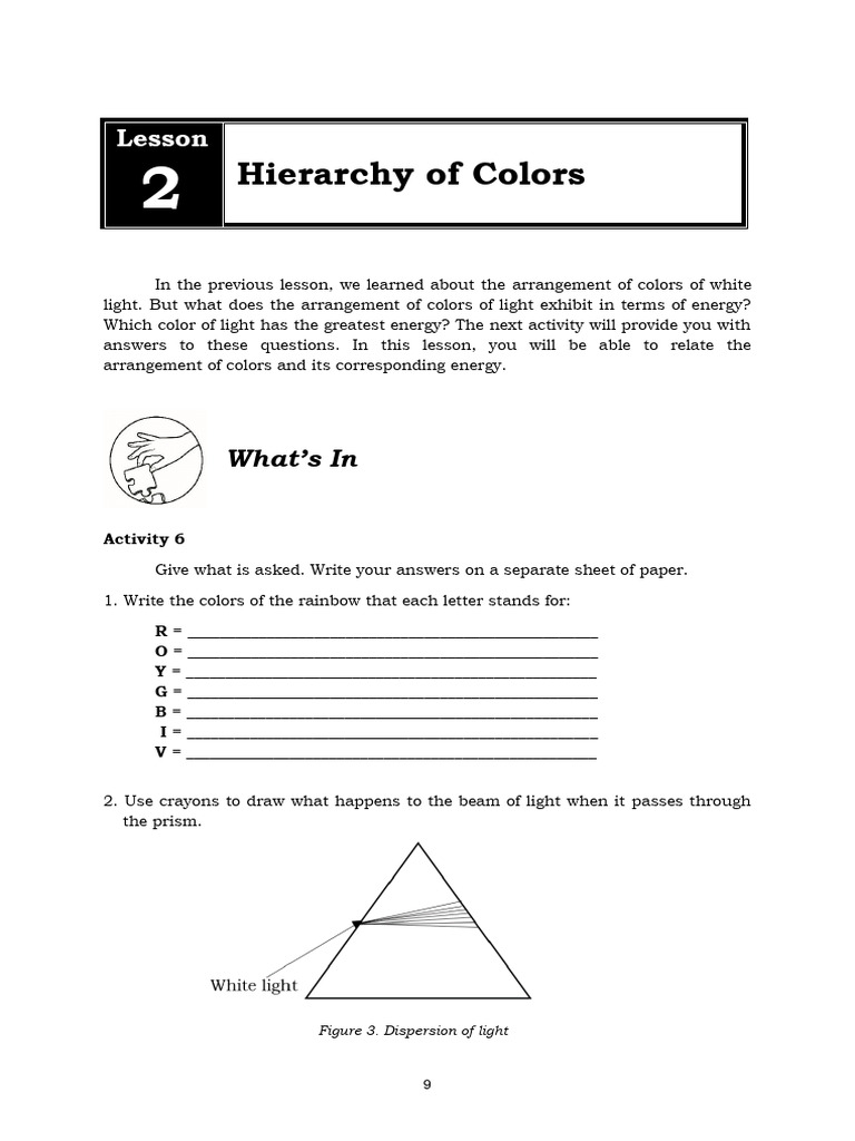 Color Hierarchy and Light Energy | PDF | Color | Wavelength