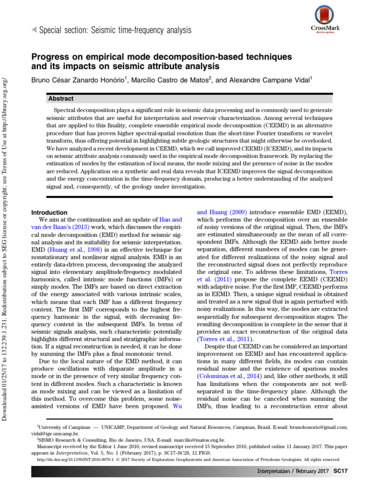 Progress on empirical mode decomposition-based techniques | PDF