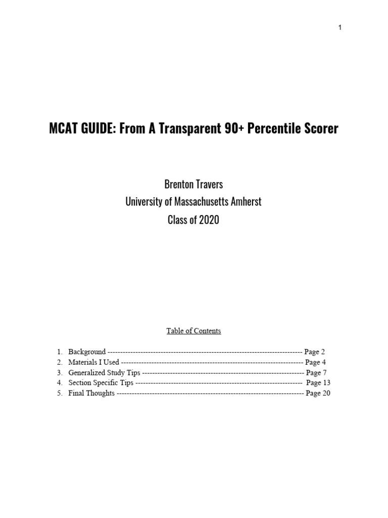 Brentons Mcat Guide | PDF | Medical College Admission Test | Biochemistry