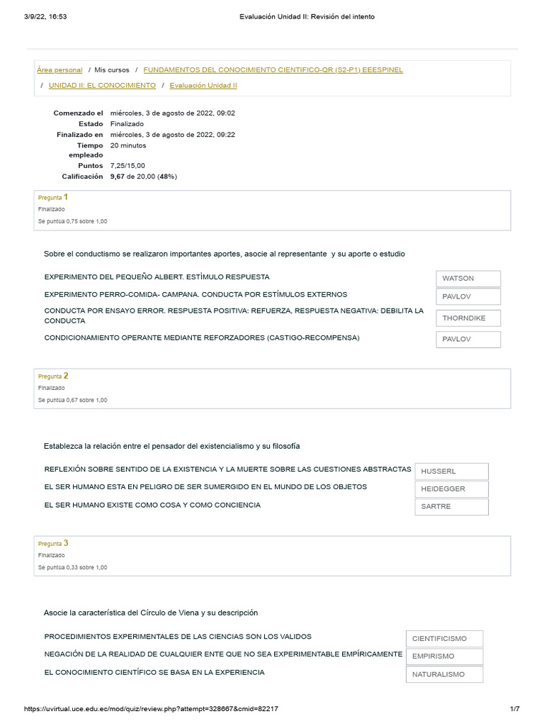 Evaluación Unidad II - Revisión Del Intento | PDF | Mente | Aprendizaje Evaluación Unidad II - Revisión Del Intento | PDF | Mente | Aprendizaje