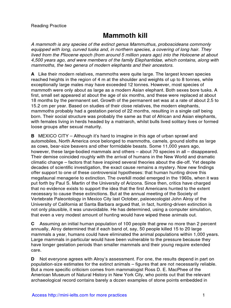 mammoth-kill | PDF | Elephant