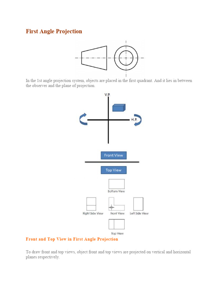 First Angle Projection | PDF | Geometry | Classical Geometry