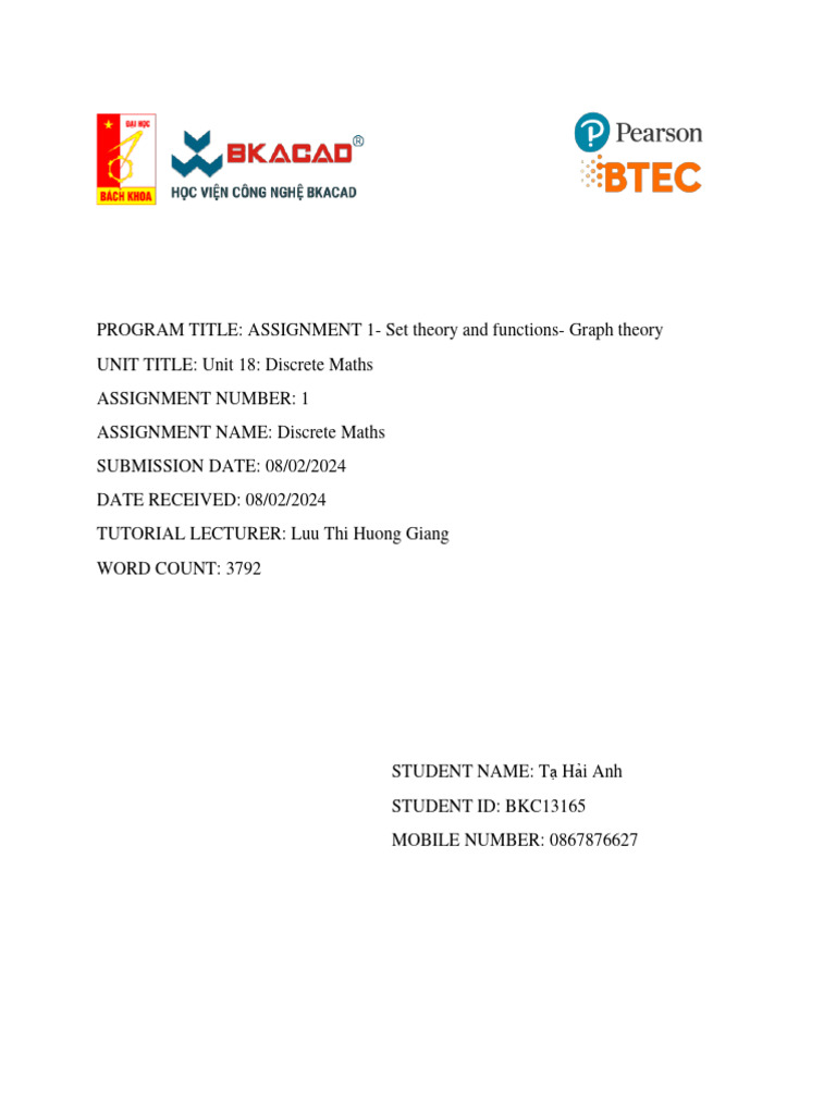 Discrete Maths | PDF | Set (Mathematics) | Function (Mathematics)