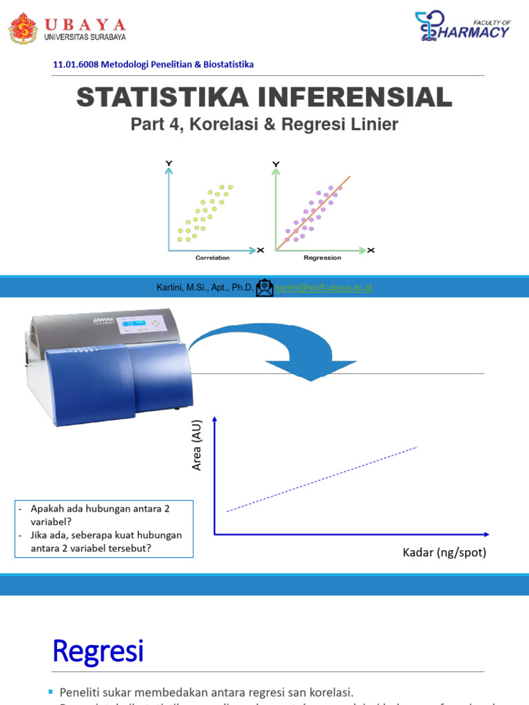 Statistika Inferensial - Part 4, Regresi Dan Korelasi | PDF | Metode & Bahan Ajar
