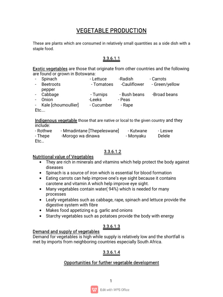 12._VEGETABLE_PRODUCTION | PDF | Vegetables | Plants