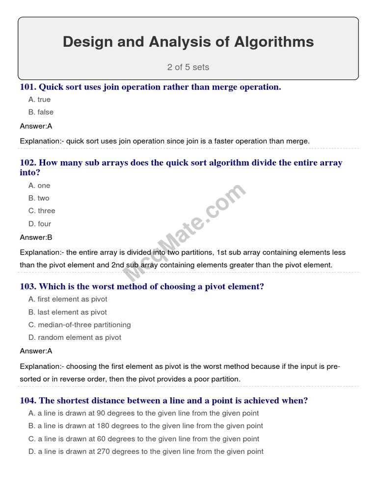 Design-And-Analysis-Of-Algorithms (Set 2) | PDF | Computer Programming | Mathematics