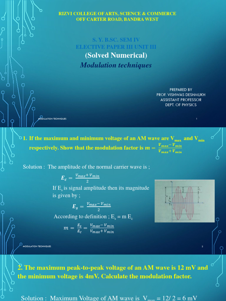 NUmerical Modulation Techniques | PDF