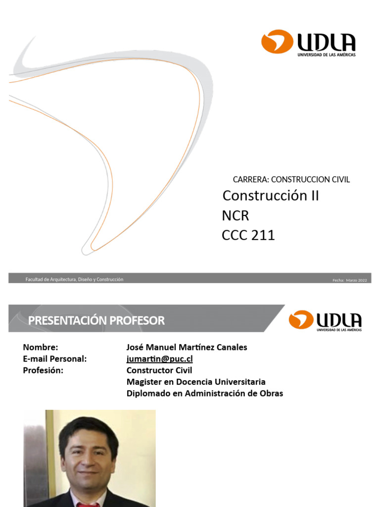 Construcción II 2022-10 - Clase 01a - Aspectos Generales | PDF | Diseño ...
