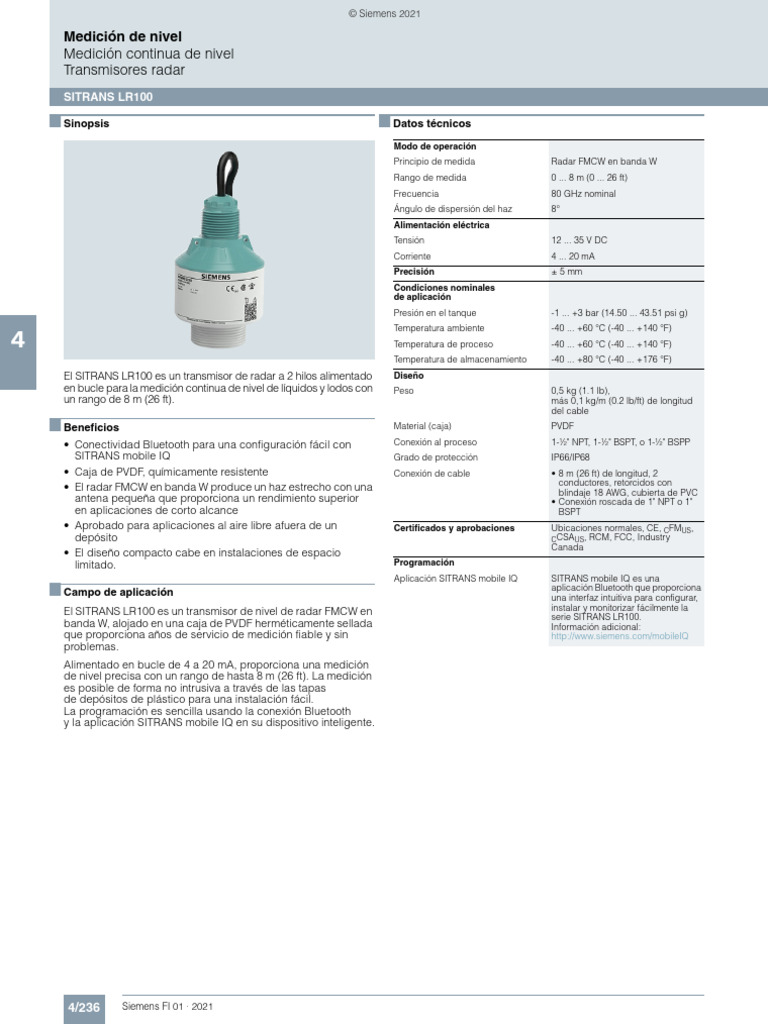 Sitransl lr100 Fi01 Es (4164) | PDF | Ingenieria Eléctrica | Electricidad
