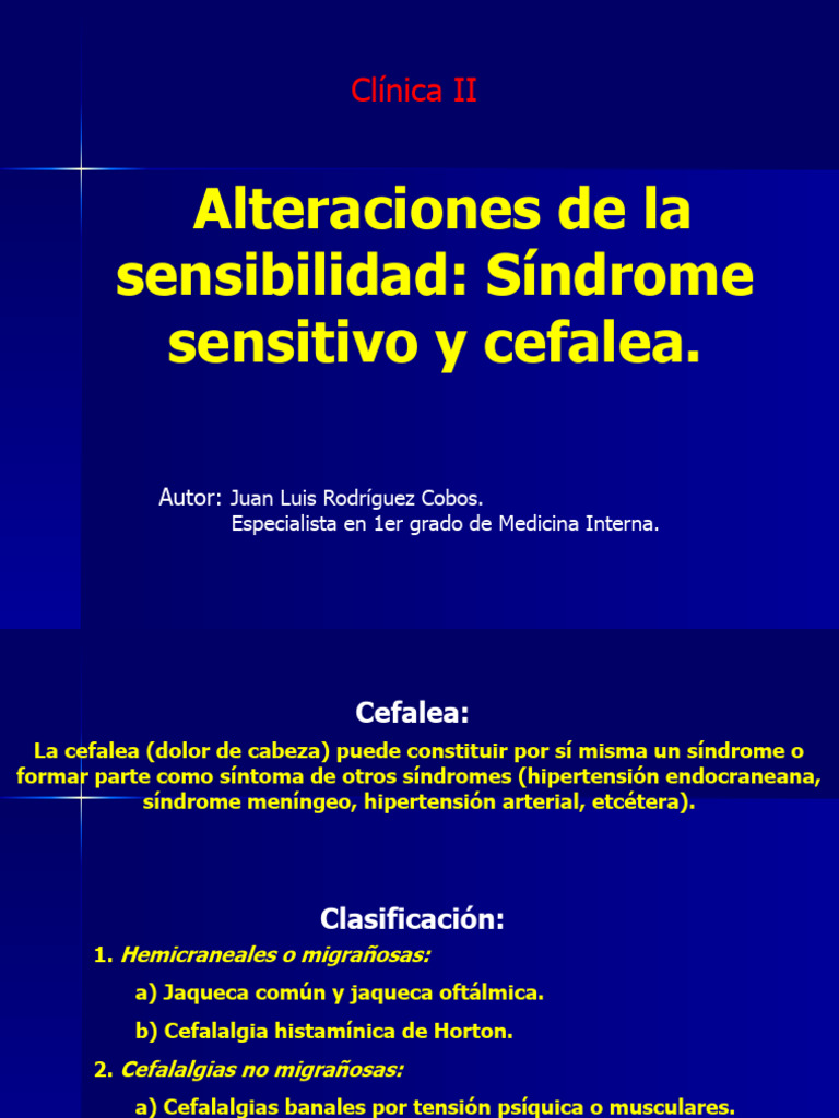 Cefalea y Alteraciones de Sensibilidad | PDF | Migraña | Dolor de cabeza