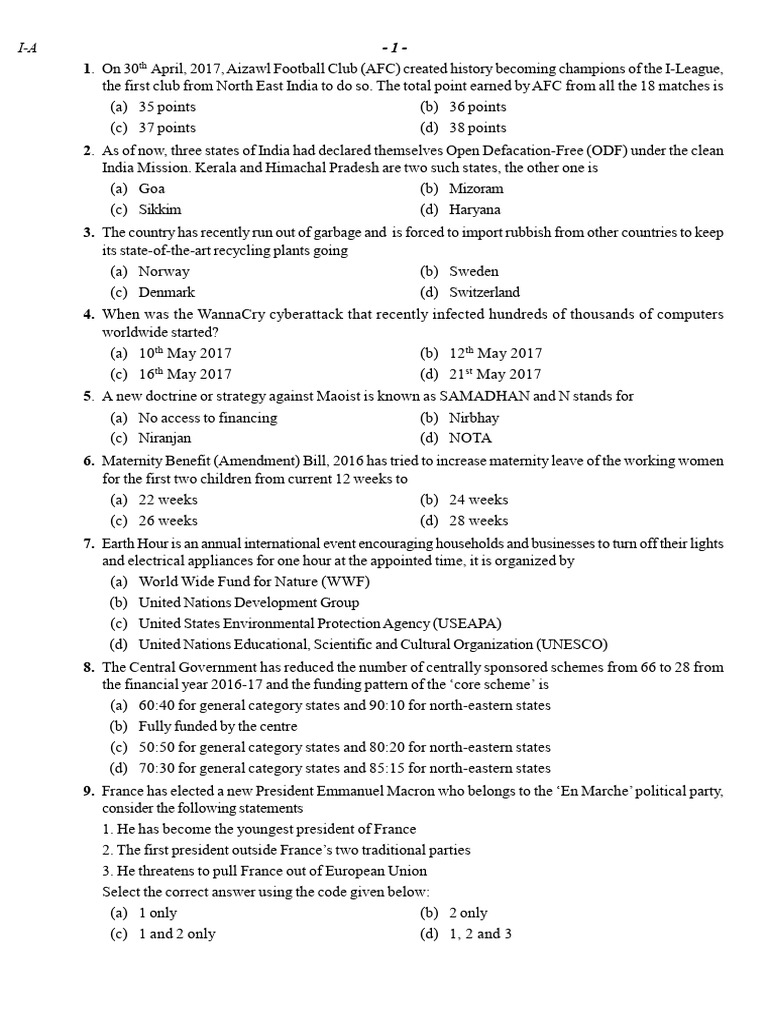 Mcs Series A Paper I | PDF