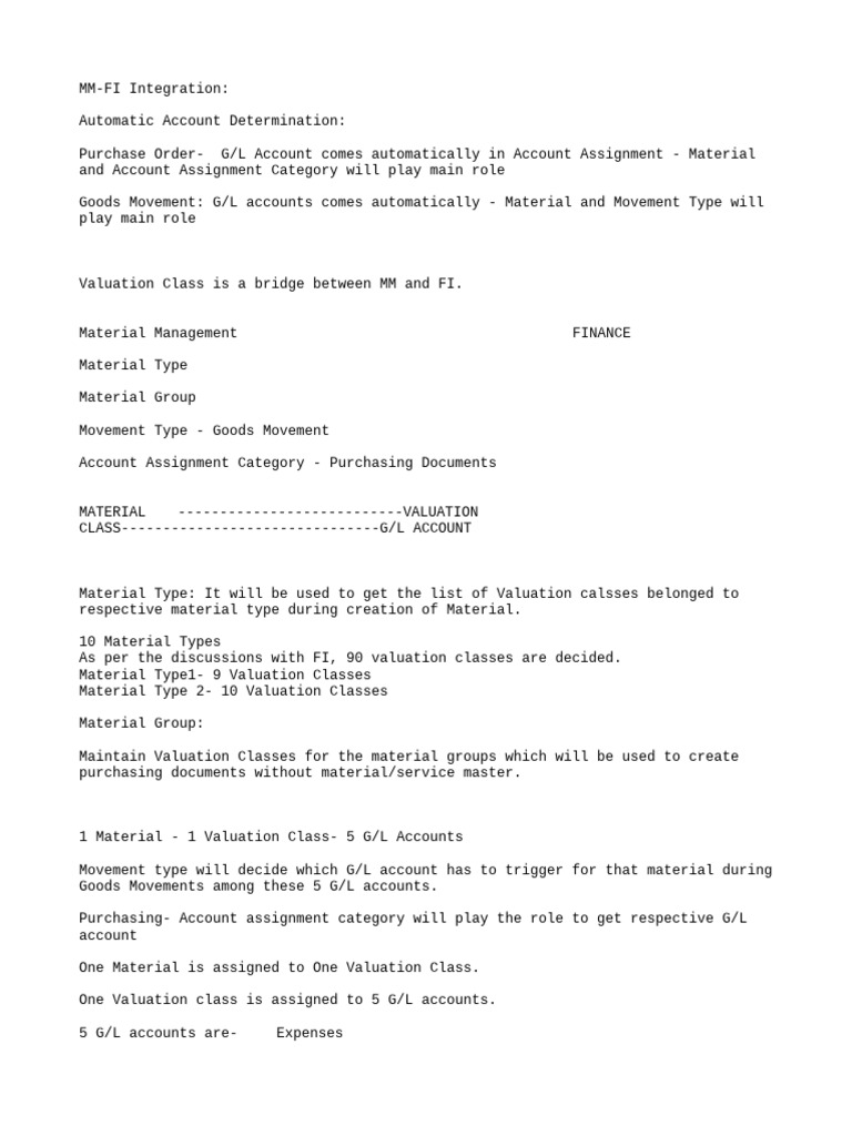 Automatic Account Determination in MM-FI | PDF | Business | Finance ...