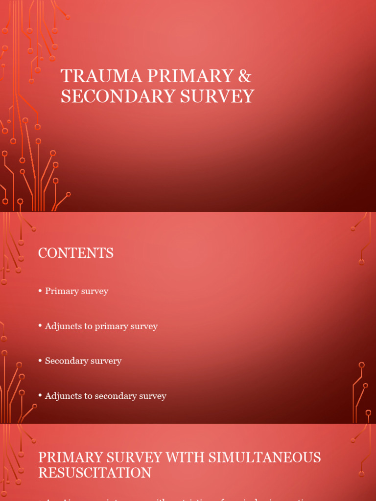 Trauma 1' 2' Survey | PDF