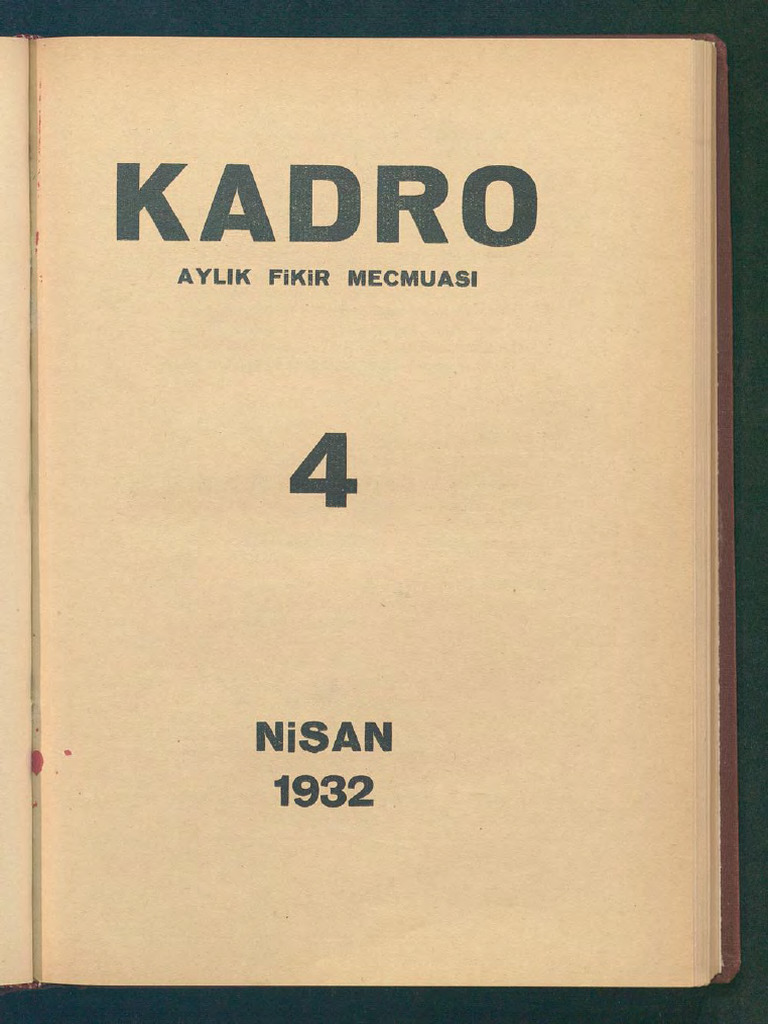 Kadro Dergisi 04. Sayi-1932 | PDF