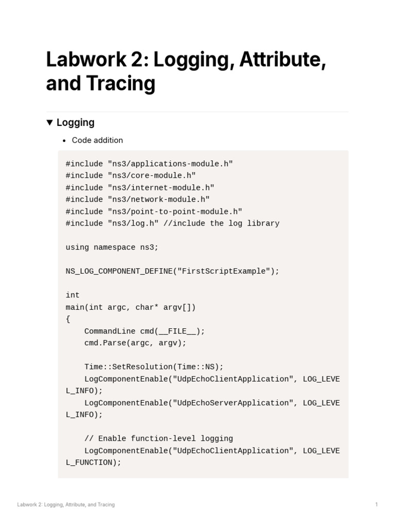 Labwork 2 Logging Attribute and Tracing | PDF | Computer Network | Client (Computing)