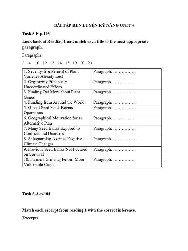 Bai Tap Ren Luyen Ky Nang in The Textbook - All Tasks - U4 | PDF | International Space Station ...