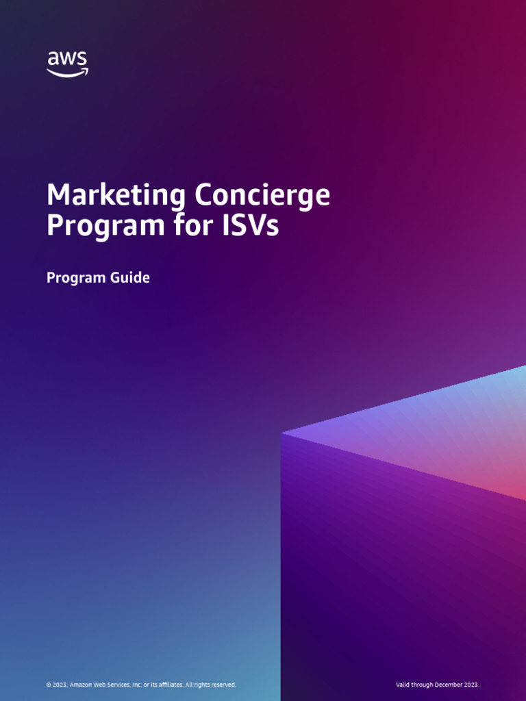 Marketing Concierge Program For ISVs | Download Free PDF | Amazon Web ...