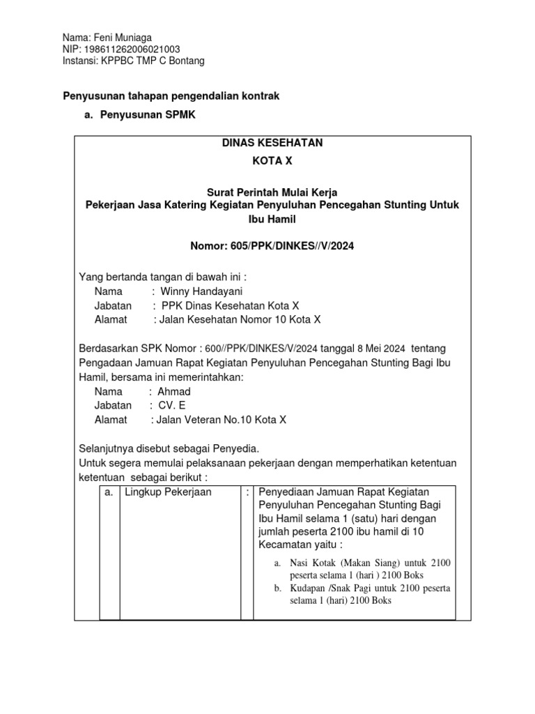 Feni Muniaga - Lampiran 07 - Form SPMK Dan Monitoring Jadwal Pengiriman | PDF