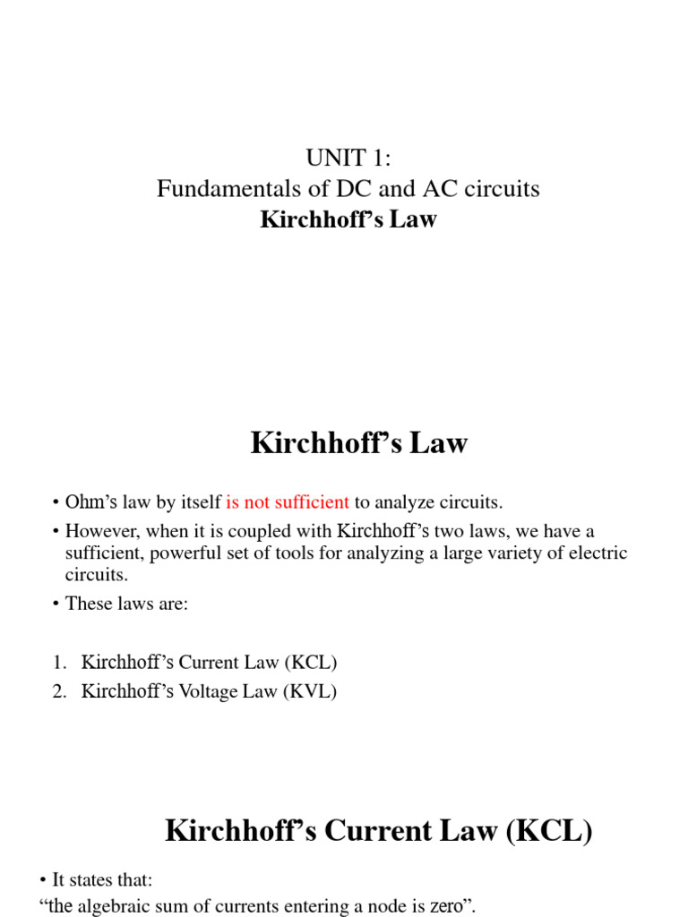 Unit 1 - Lecture 3 - 4 | PDF | Electrical Network | Voltage Unit 1 - Lecture 3 - 4 | PDF | Electrical Network | Voltage