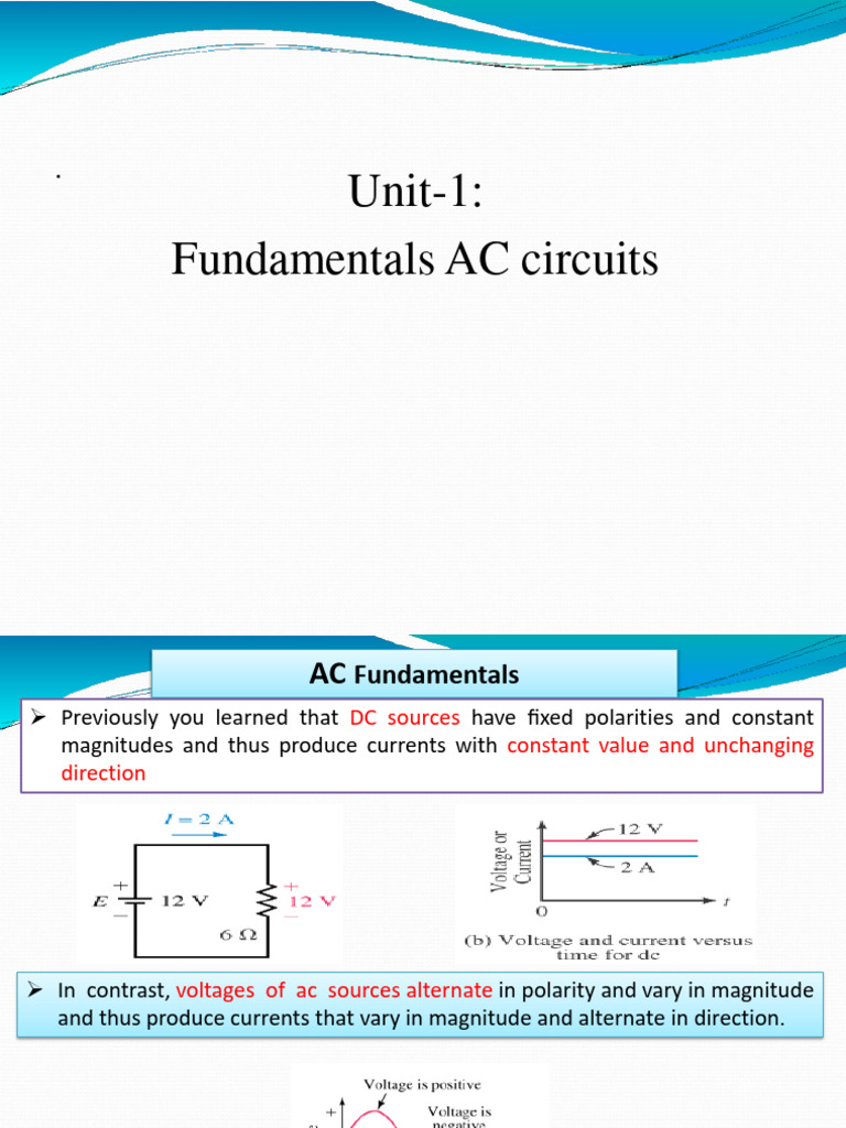 Unit1 - Ac Fundamental | PDF | Alternating Current | Root Mean Square