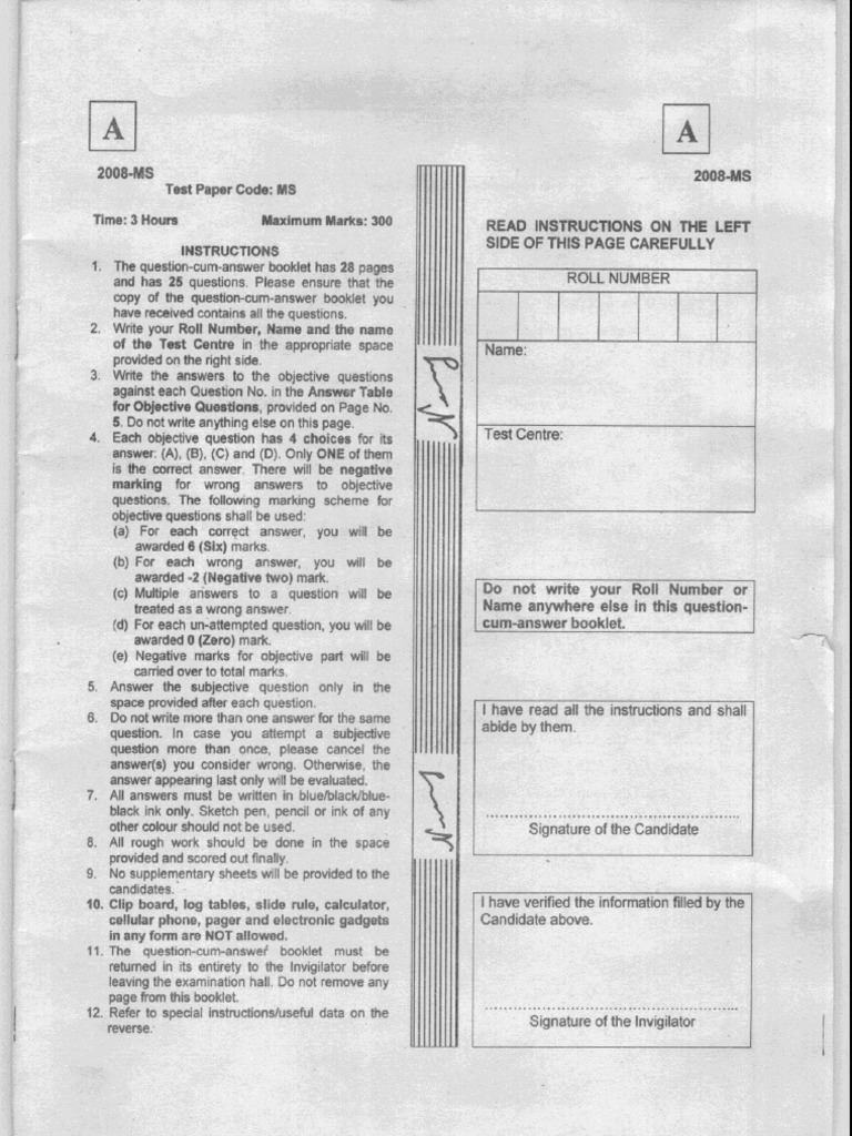 Iit Jam MS 2008 | PDF