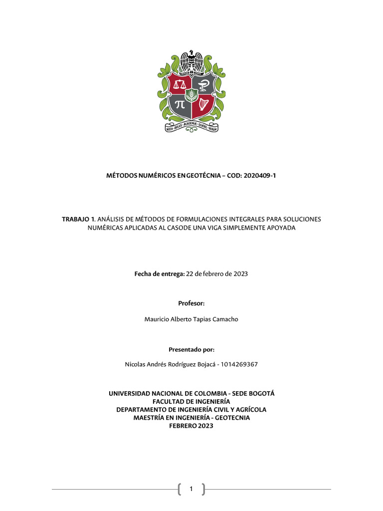 T1 MÉT FORM INTEG - SOL NUMÉR - Nicolás Rodríguez | PDF | Pressure ...