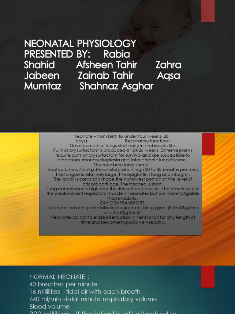 Neonatal Physiology | PDF | Kidney | Lung