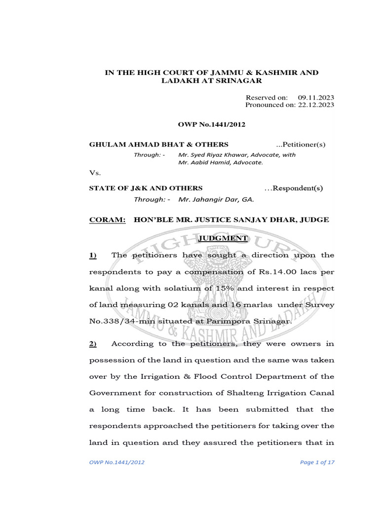 Time Lapse Judgement | PDF | Eminent Domain | Right To Property