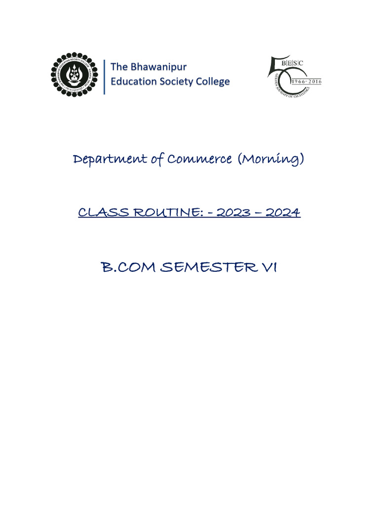Student Routine Sem Vi 2023 - 2024 | PDF