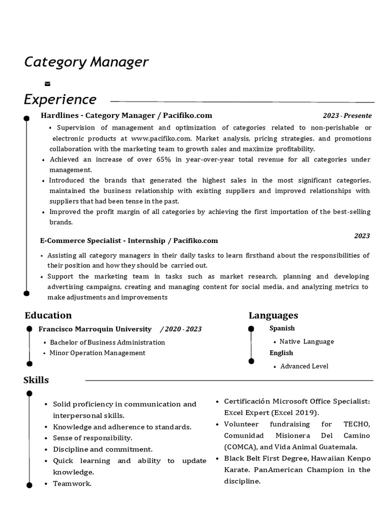 Category Manager Experience: Education Languages | PDF