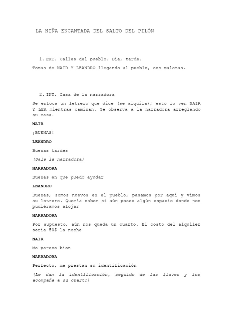 La Niña Encantada Del Salto Del Pilón | PDF