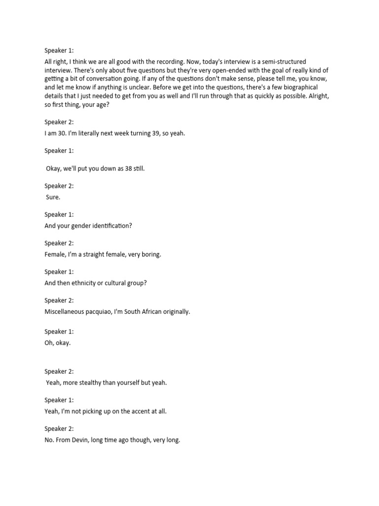 Vania interview 2 | PDF | Psychologist | Experience