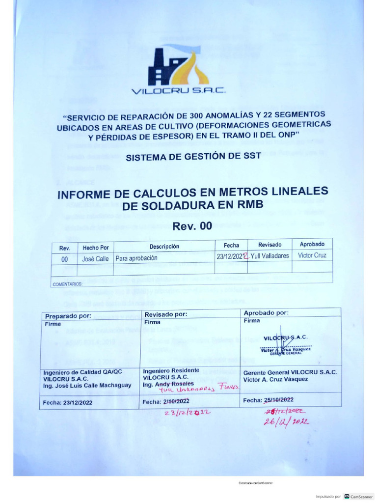 PROCEDIMIENTO CALCULO METROS LINEALES | PDF