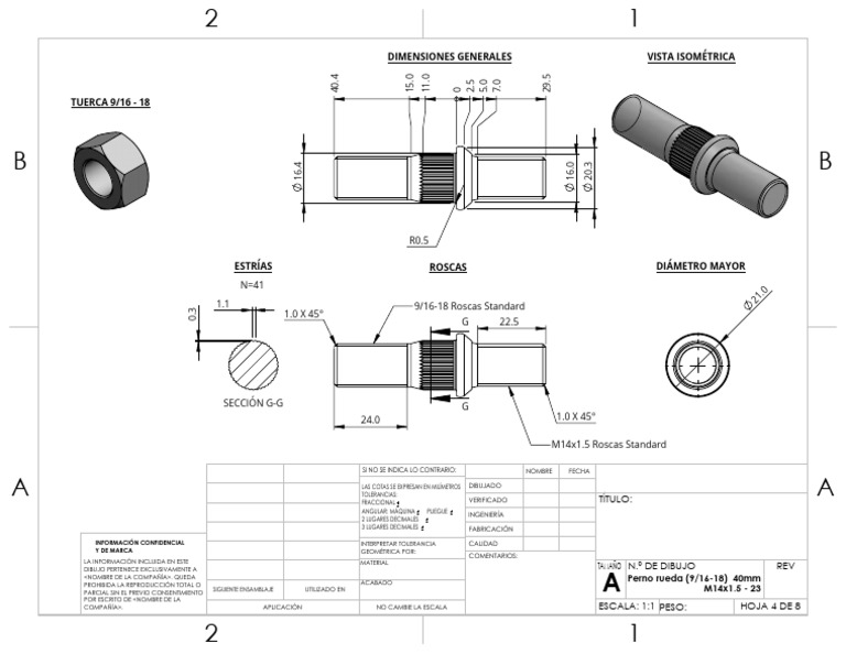 Perno 9-16 18 - JAP | PDF | Tornillo | Herramientas