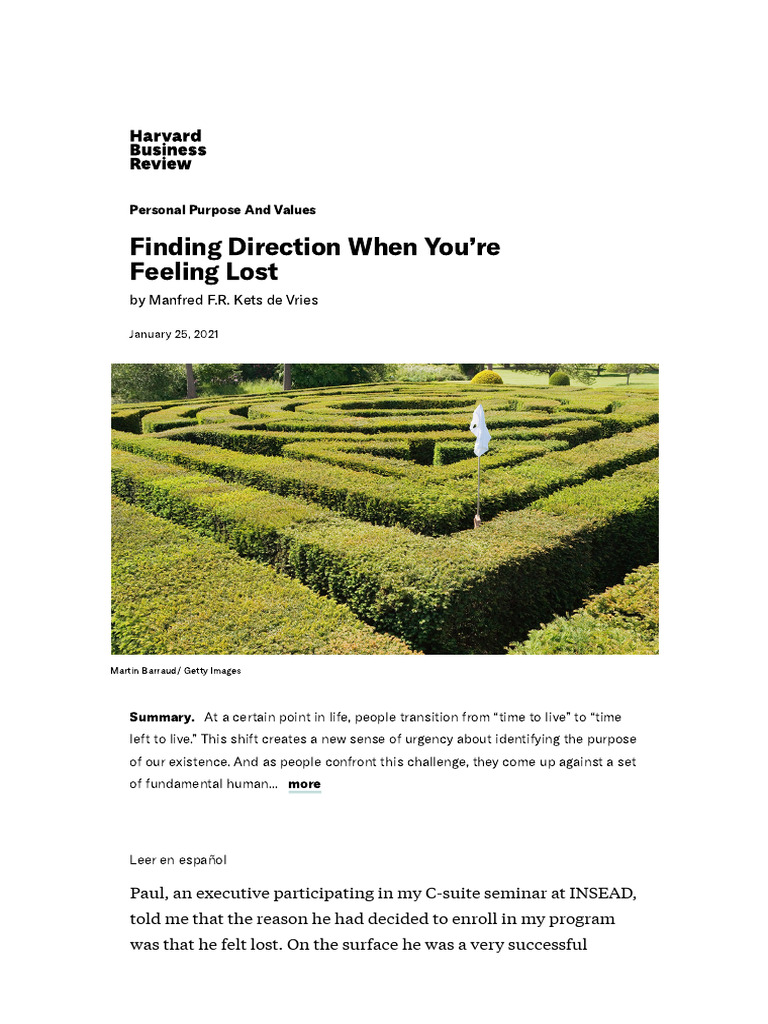 Finding Direction When You'Re Feeling Lost | PDF | Psychology | Social ...